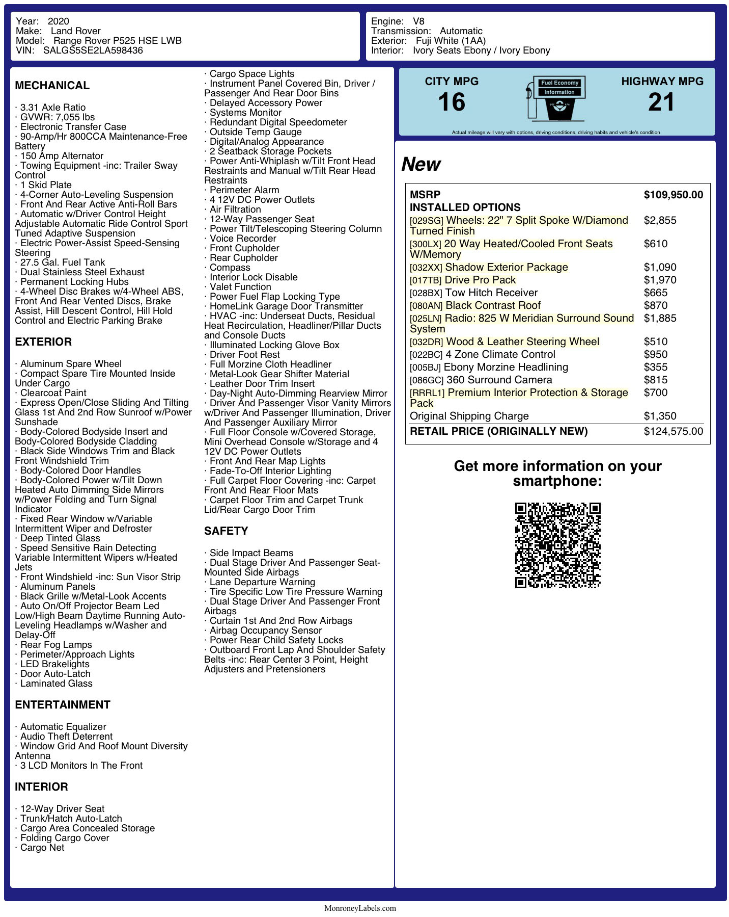Print Automotive Window Stickers MonroneyLabels Print Automotive Window Stickers MonroneyLabels