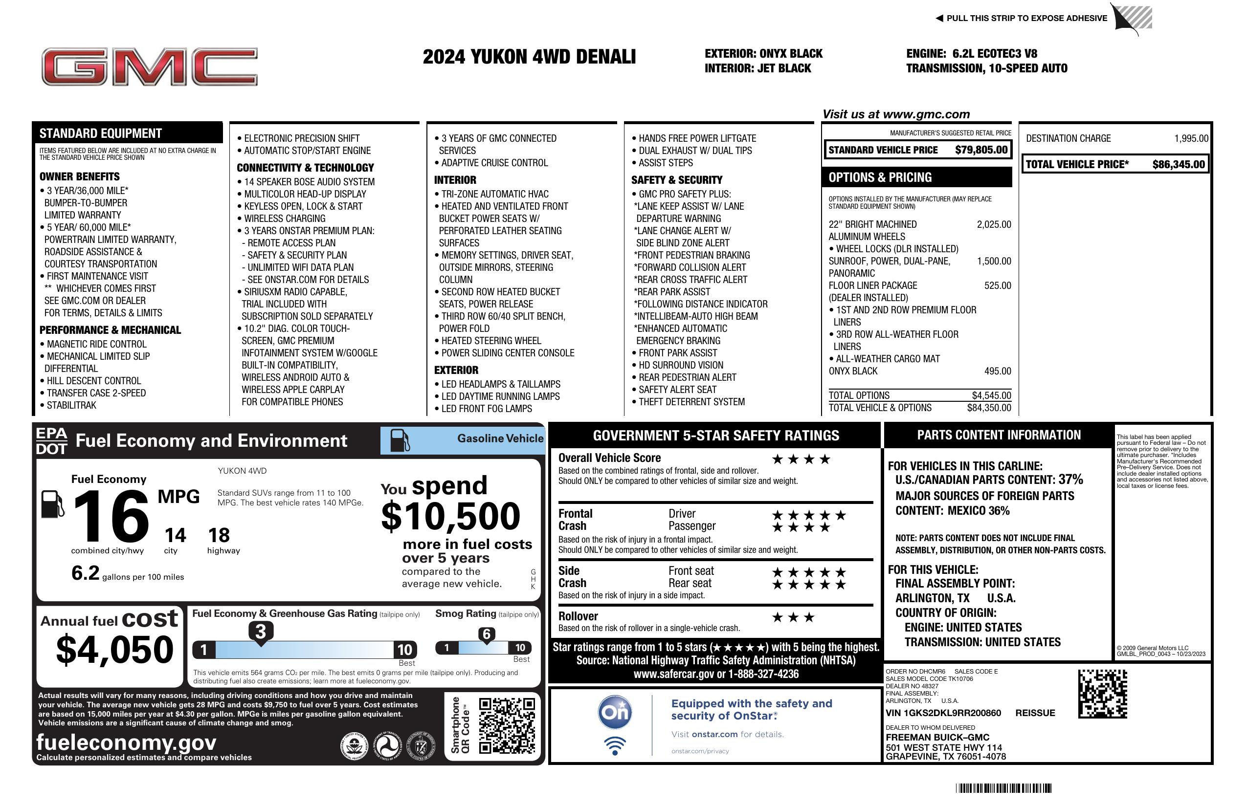 Sold 2024 GMC Yukon Denali in Dallas